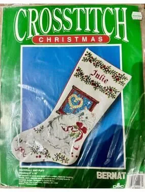 Bernat | Office | Bernat Cross Stitch Christmas Stocking Kit S40200 ...
